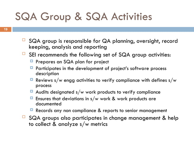 Software Quality Assurance presentation. | PPT