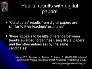 SQA Adapted Digital Question Papers - the story so far... | PPT