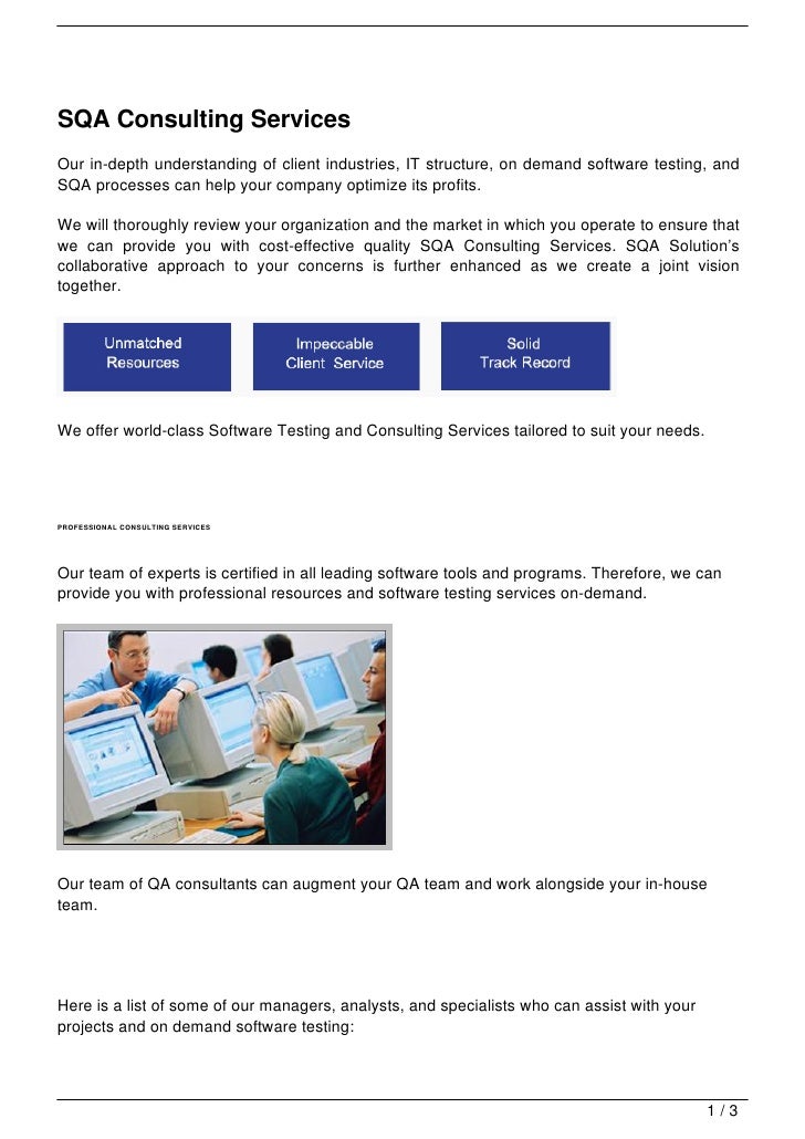 Sqa Consulting Services
