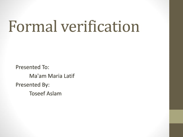 formal verification | PPTX