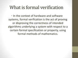 formal verification | PPTX