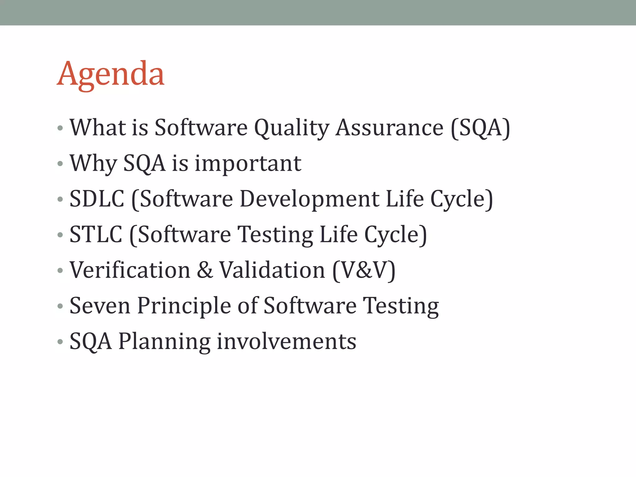 Fundamentals of Software Quality Assurance & Testing | PPTX