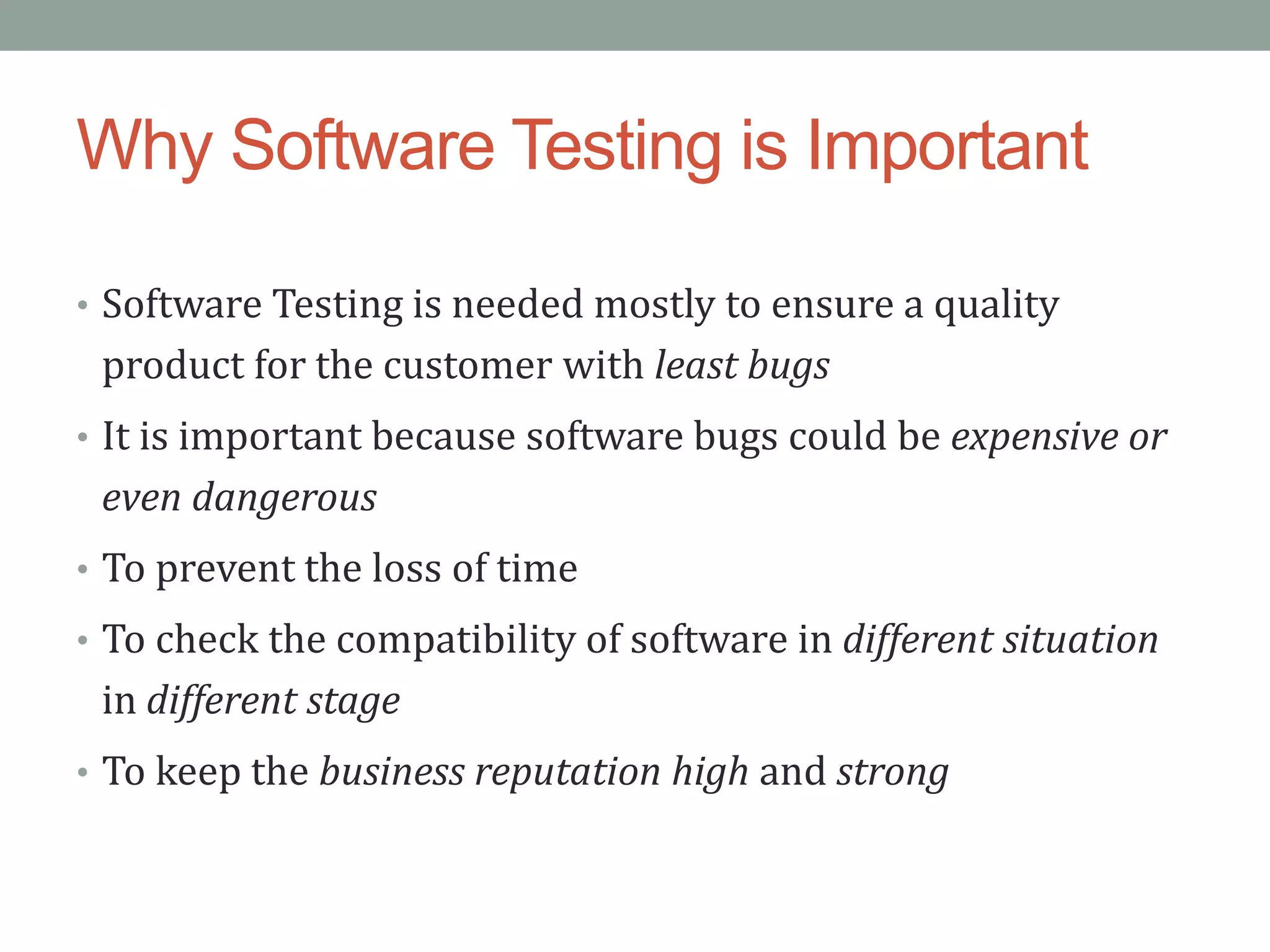 Fundamentals of Software Quality Assurance & Testing | PPTX