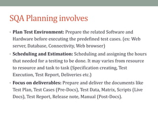 Fundamentals of Software Quality Assurance & Testing | PPTX
