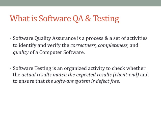Fundamentals Of Software Quality Assurance And Testing Pptx Computing Technology And Computing