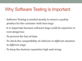 Fundamentals of Software Quality Assurance & Testing | PPTX