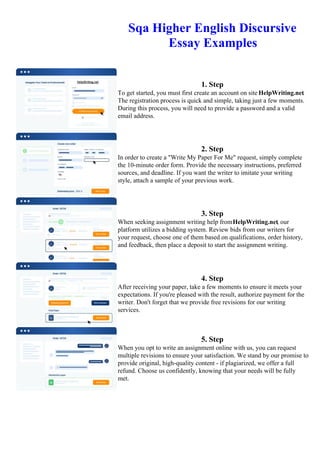 Sqa Higher English Discursive Essay Examples | PDF