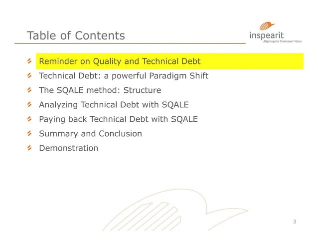 Sqale meaningful insights into your technical debt | PPT