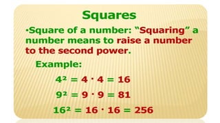 Squares and Square root - Class VIII | PPTX