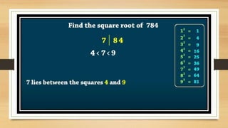 Squares and Square root - Class VIII | PPTX