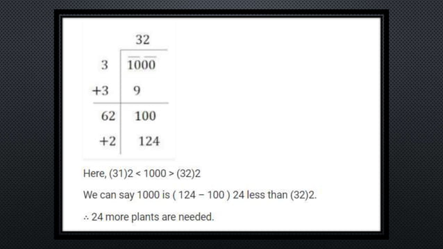class 8 - Squares and square root, Exercise - 6.4 | PPTX