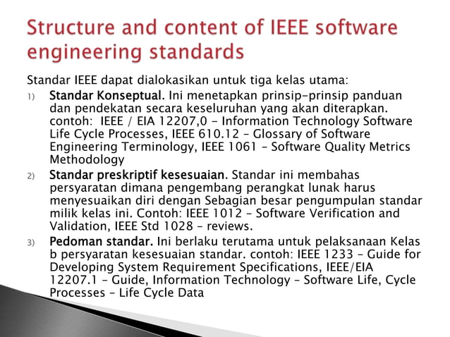 Sqa project process standards ieee software engineering standards | PPT
