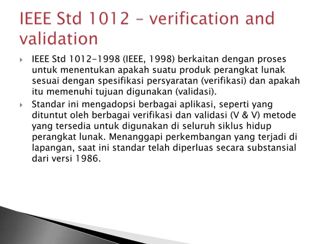 Sqa project process standards ieee software engineering standards | PPTX