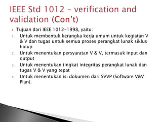 Sqa project process standards ieee software engineering standards | PPTX