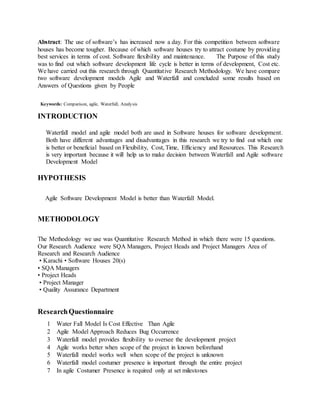 Comparative Analysis between Waterfall and Agile Research Report | DOCX