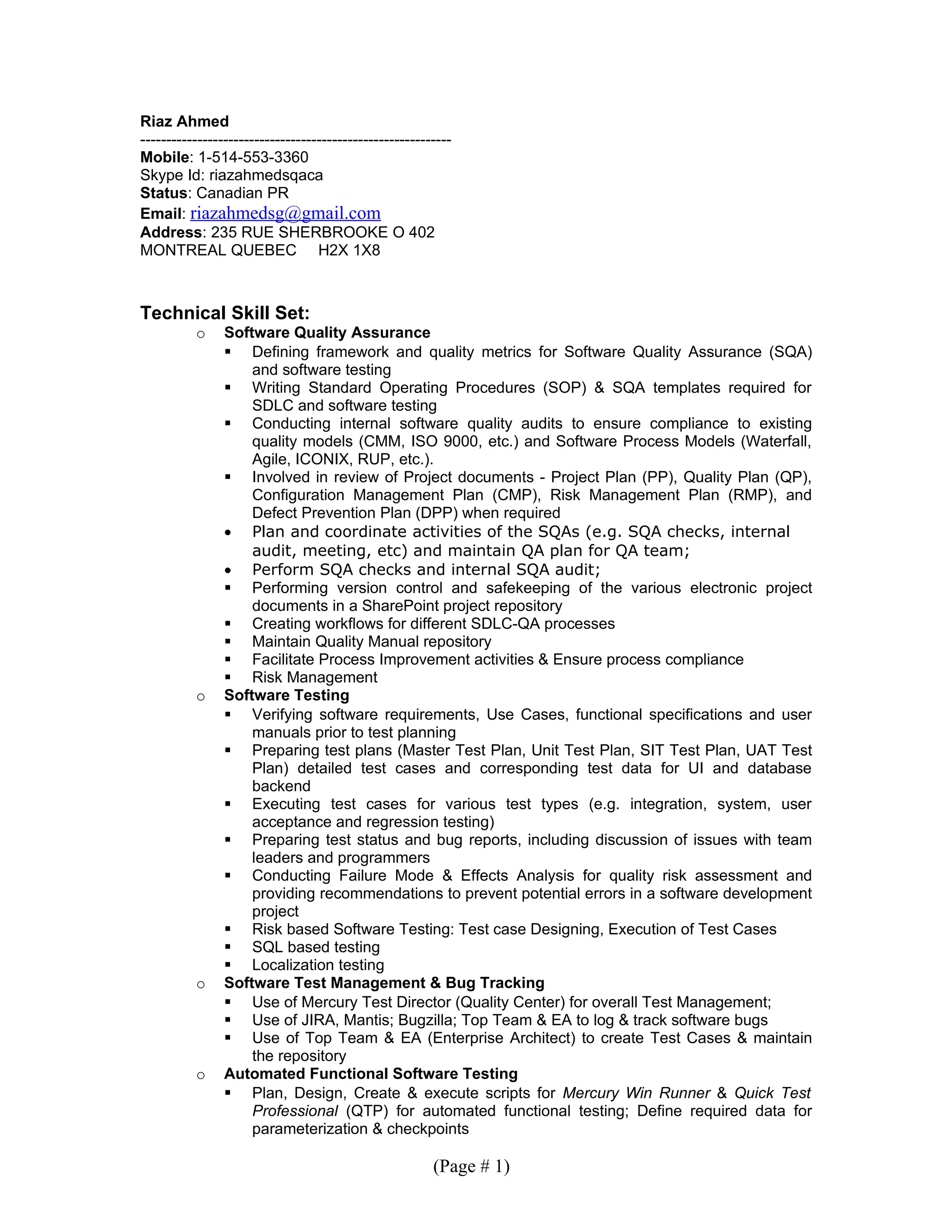 Skills Profile | DOC | Databases | Computer Software and Applications