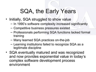 SQA V And V Intro & History | PPT