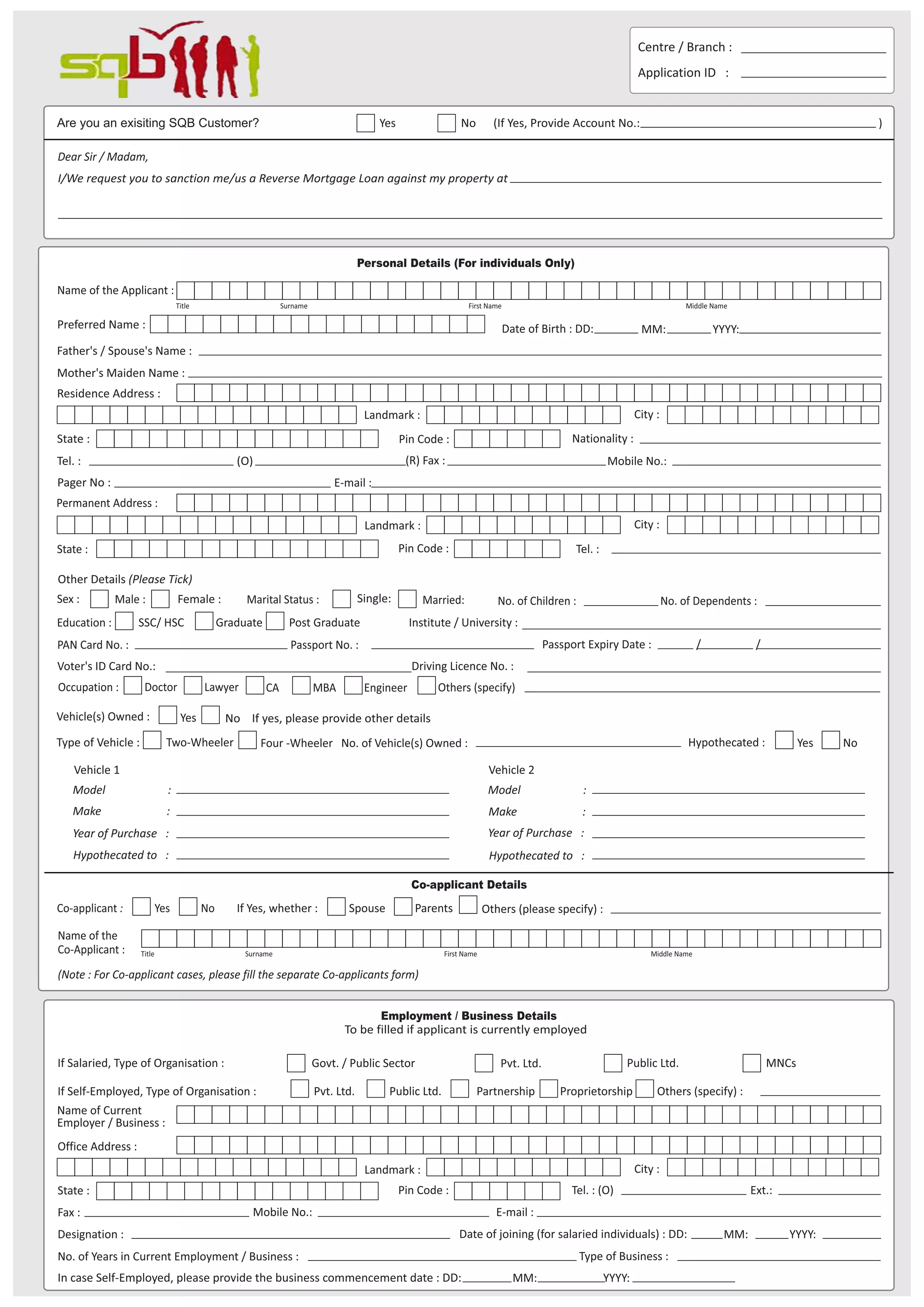 SQB FORM | PDF