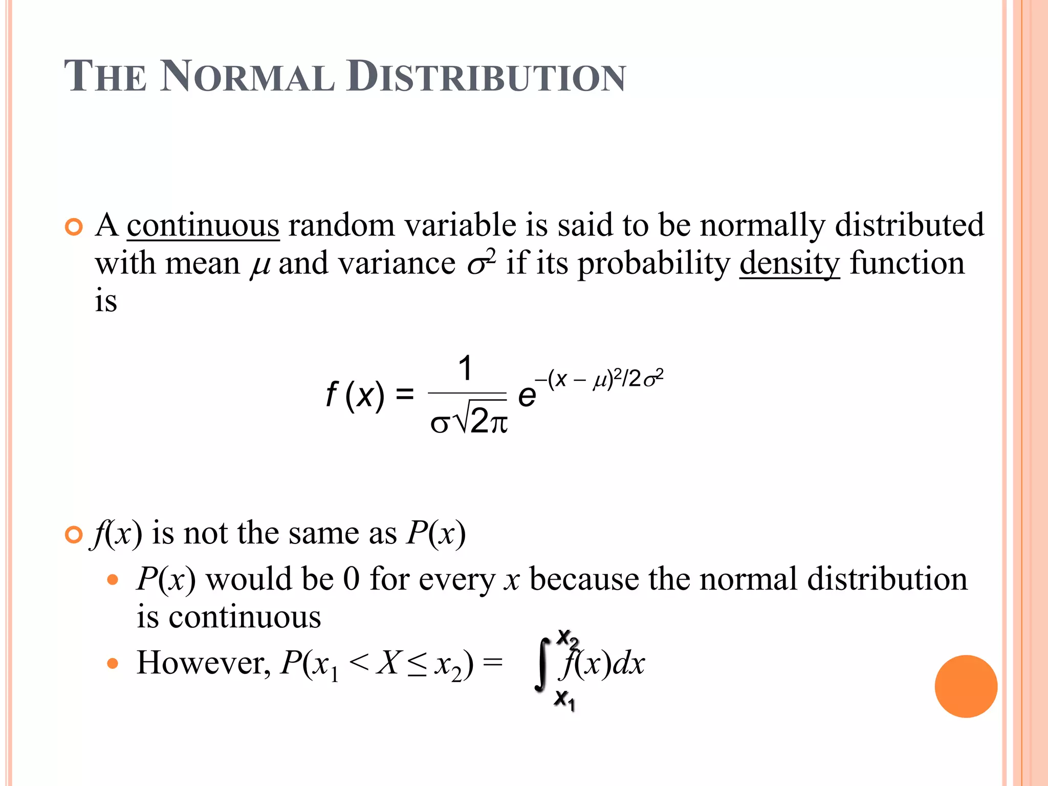 The Binomial, Poisson, and Normal Distributions | PPTX