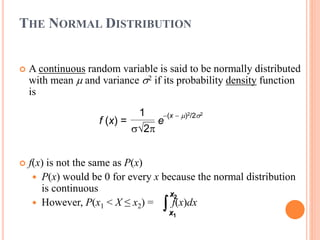 The Binomial, Poisson, and Normal Distributions | PPTX