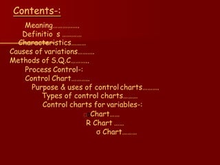 STATISTICAL QUALITY CONTROL- QUALITY ASSURANCE | PPTX