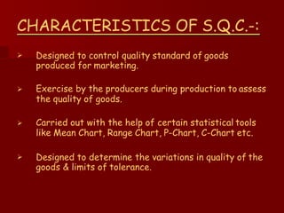 STATISTICAL QUALITY CONTROL- QUALITY ASSURANCE | PPTX