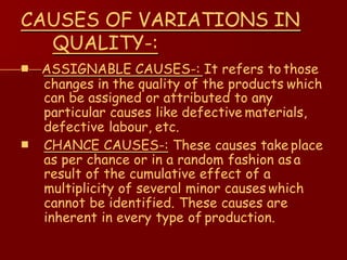 STATISTICAL QUALITY CONTROL- QUALITY ASSURANCE | PPTX
