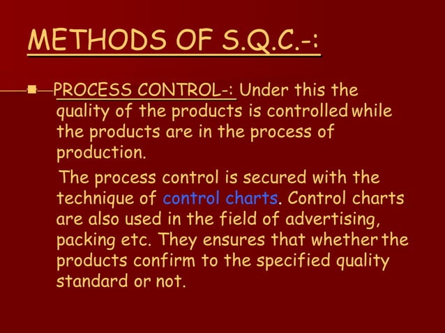STATISTICAL QUALITY CONTROL- QUALITY ASSURANCE | PPTX | Business and ...