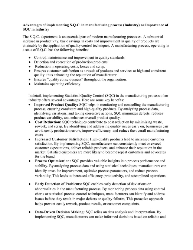 SQC Introduction_Dimensions_7Quality Control Tools | PDF