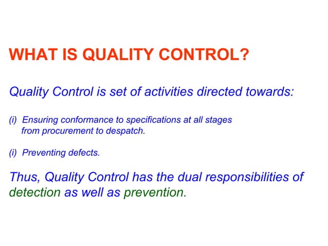 STATISTICAL QUALITY CONTROL | PPT | Physics | Science