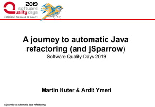 Automatic Java Refactoring | PPT