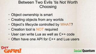 Lua. The Splendors and Miseries of Game Scripting | PPT
