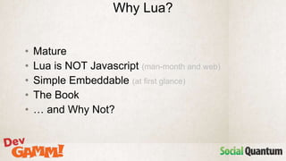 Lua. The Splendors and Miseries of Game Scripting | PPT