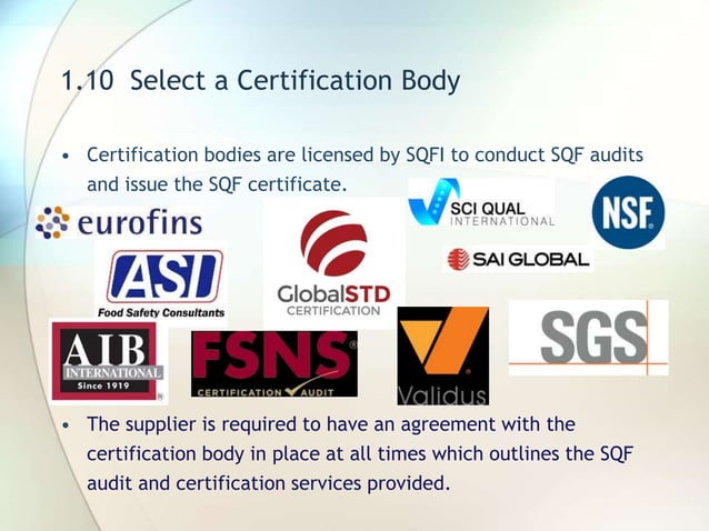 Implementing and Maintaining the Safe Quality Food (SQF) Code | PPTX