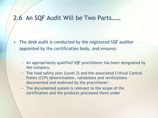 Implementing and Maintaining the Safe Quality Food (SQF) Code | PPTX