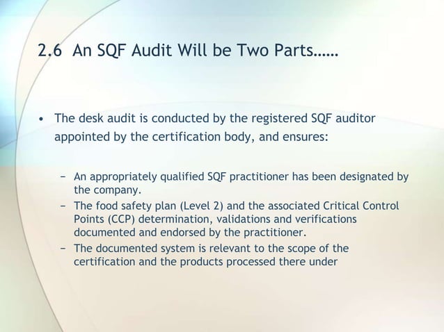 Implementing and Maintaining the Safe Quality Food (SQF) Code | PPTX