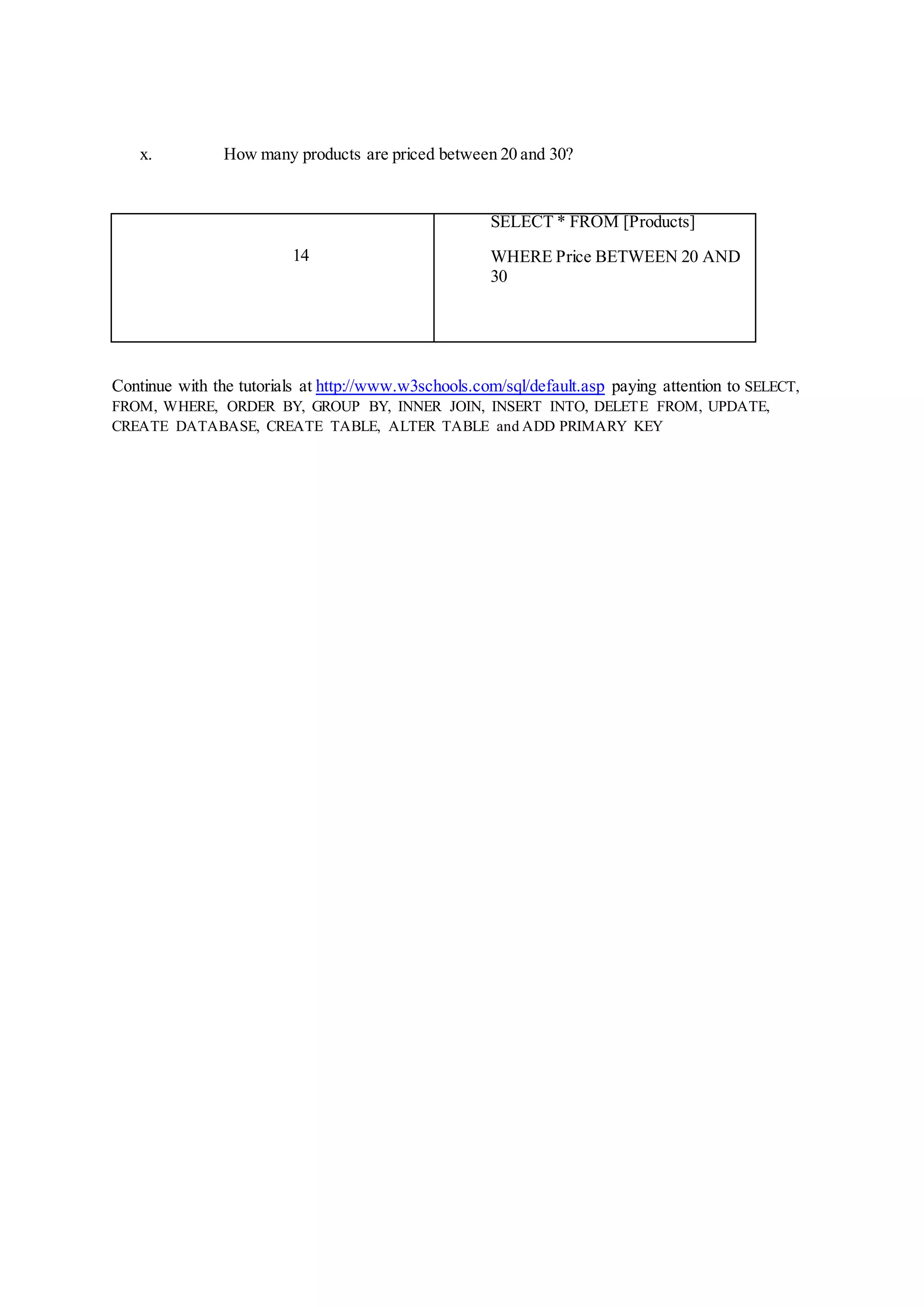 SQL | DOCX | Databases | Computer Software and Applications