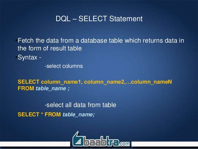 sql statements & joins