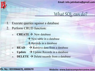 SQL Training Institute in Ambala ! Batra Computer Centre | PPTX