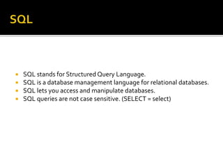 SQL : Structured Query Language | PPTX