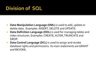 SQL : Structured Query Language | PPTX