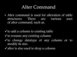 SQL(DDL & DML) | PPTX