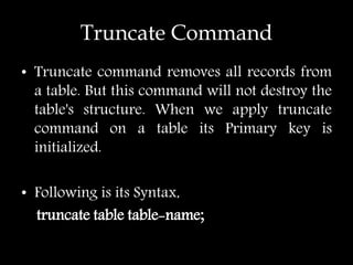 SQL(DDL & DML) | PPTX