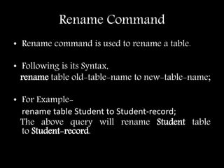 SQL(DDL & DML) | PPTX