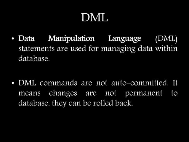 Sqlddl And Dml Pptx Databases Computer Software And Applications 1161