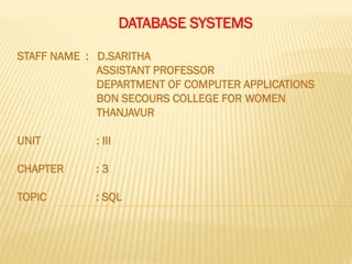 STRUCTURED QUERY LANGUAGE | PDF