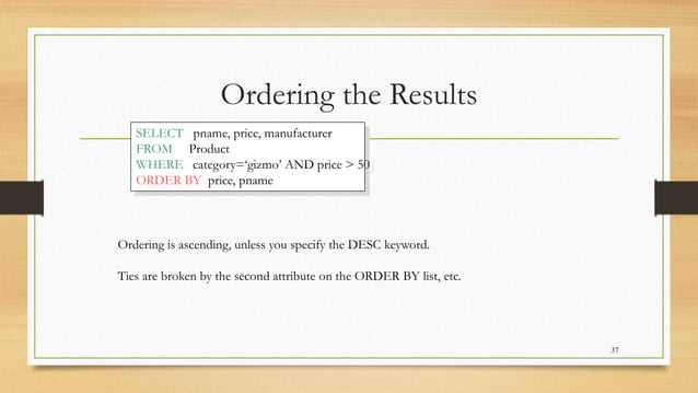SQL - DML and DDL Commands | PPTX