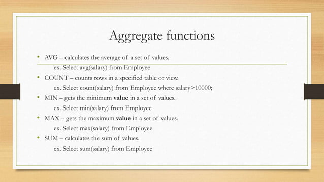 SQL - DML and DDL Commands | PPTX