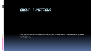 Sql FUNCTIONS | PPT | Free Download