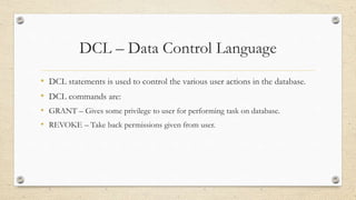 SQL | PPTX | Databases | Computer Software and Applications